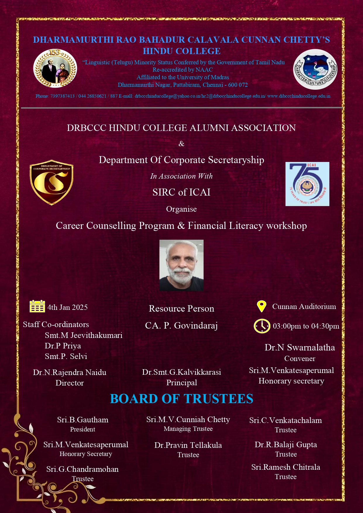 Welcome to DHARMAMURTHI RAO BAHADUR CALAVALA CUNNAN CHETTY'S HINDU ...